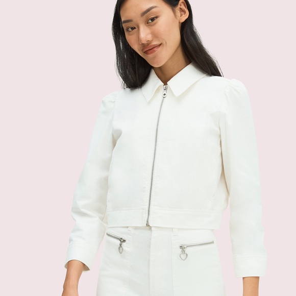 kate spade | Jackets & Coats | Nwt Kate Spade Cropped Denim Jacket ...